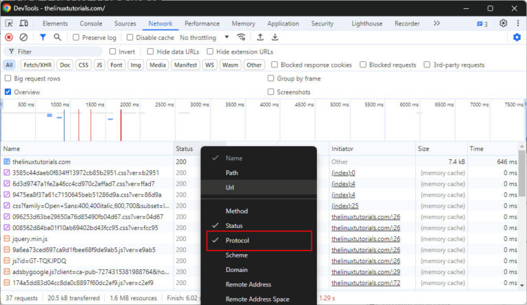 How to Check HTTP Protocol Version in Chrome - The Linux Tutorials
